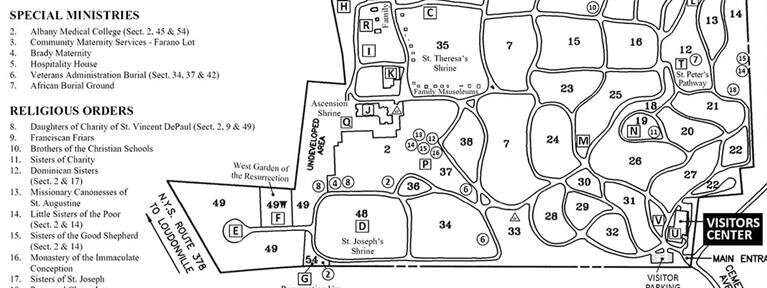 Cemetery Visitor Maps | Albany Diocesan Cemeteries - Menands, NY