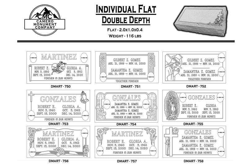 Flat Monuments | First Memorial Park Cemetery - Von Ormy, TX