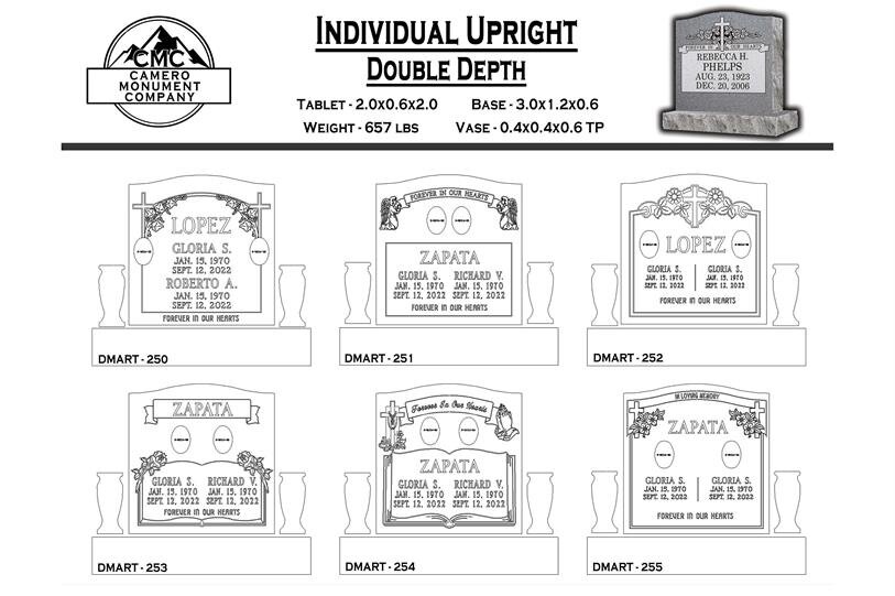 Upright Monuments | First Memorial Park Cemetery - Von Ormy, TX