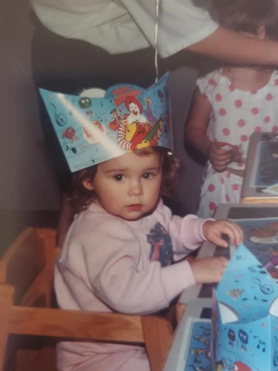 Little Miss Jen always with us celebrating her cousins bday!